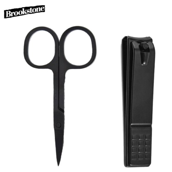 Brookstone | Grooming | Brookstone Black Coated Stainless Steel Scissor ...